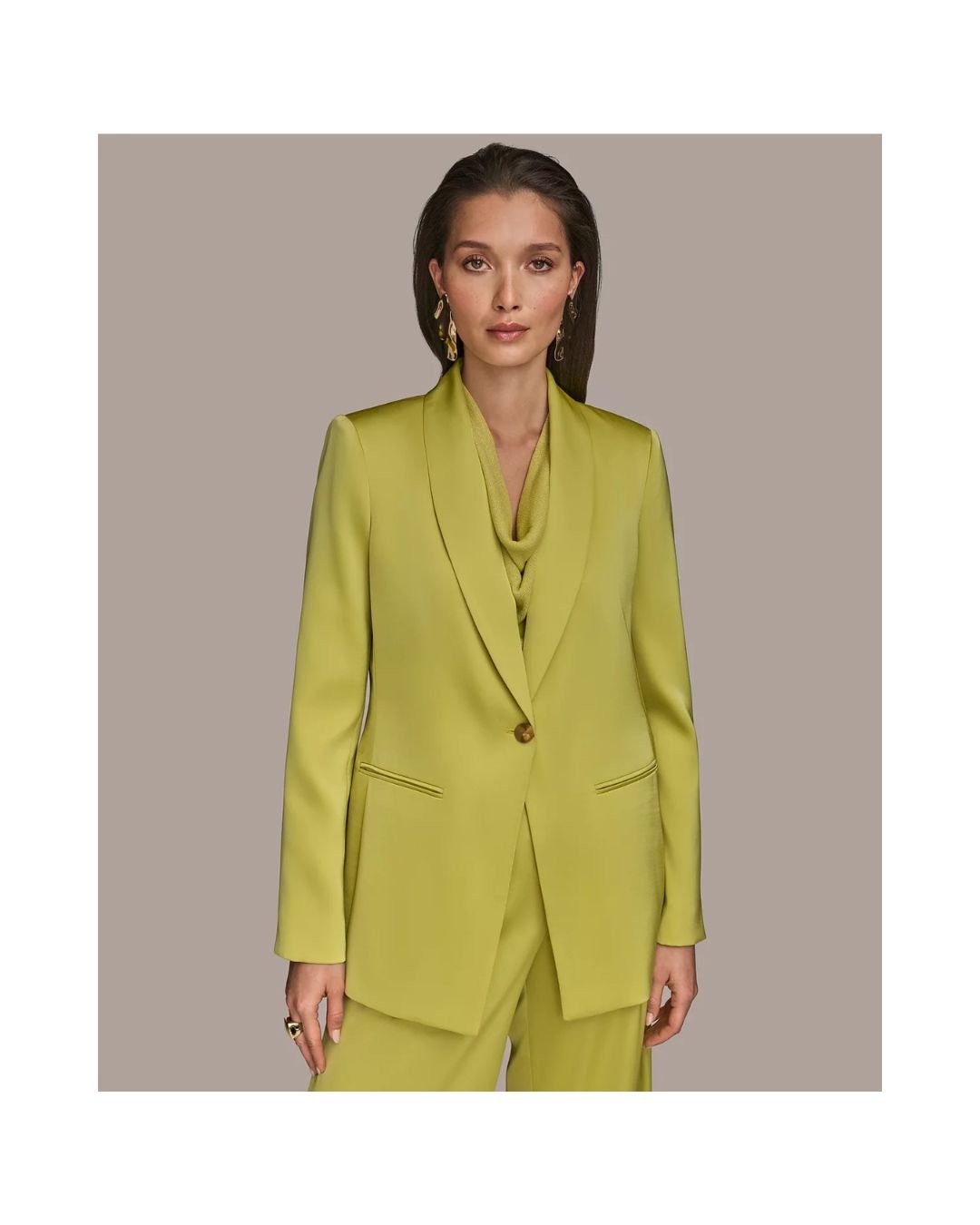 Lime Luxe One-Button Blazer – Bold Hue, Timeless Cut – Suit Fierce